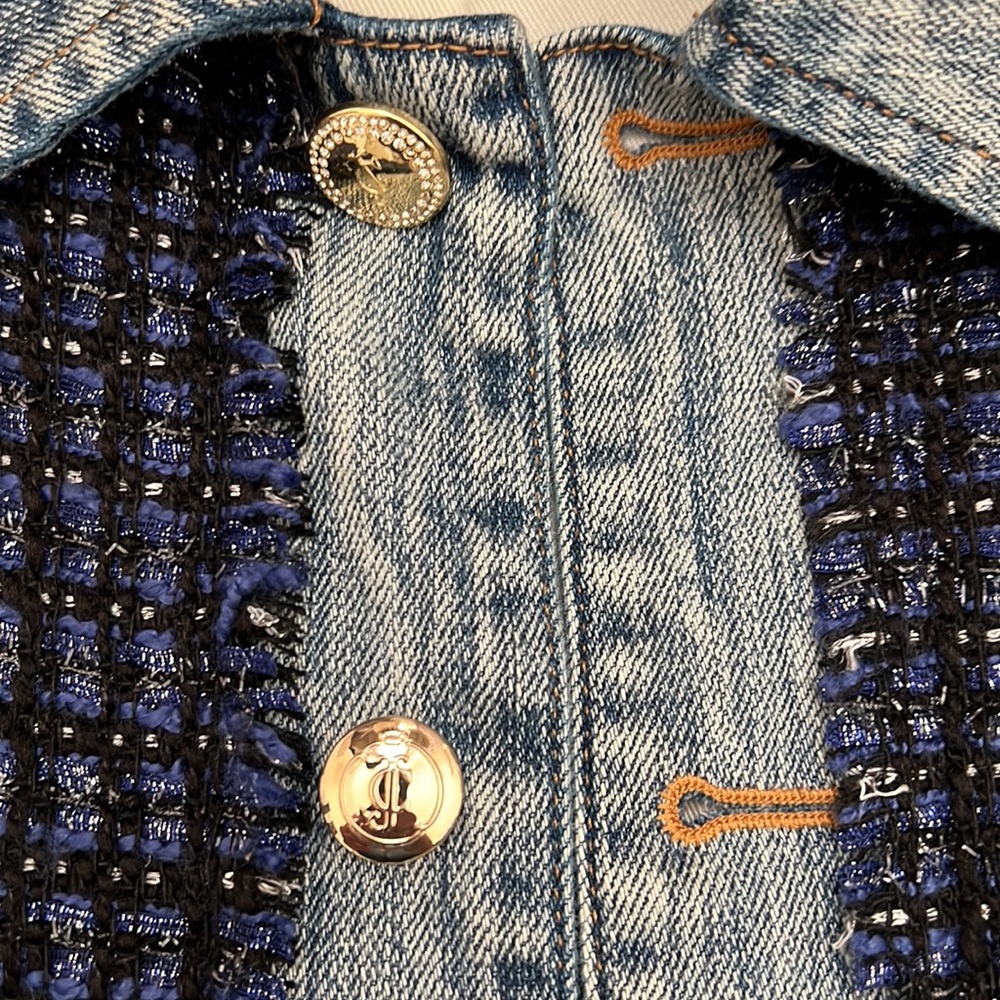 Juicy Couture Denim Tweed Jacket Size Medium - Gem